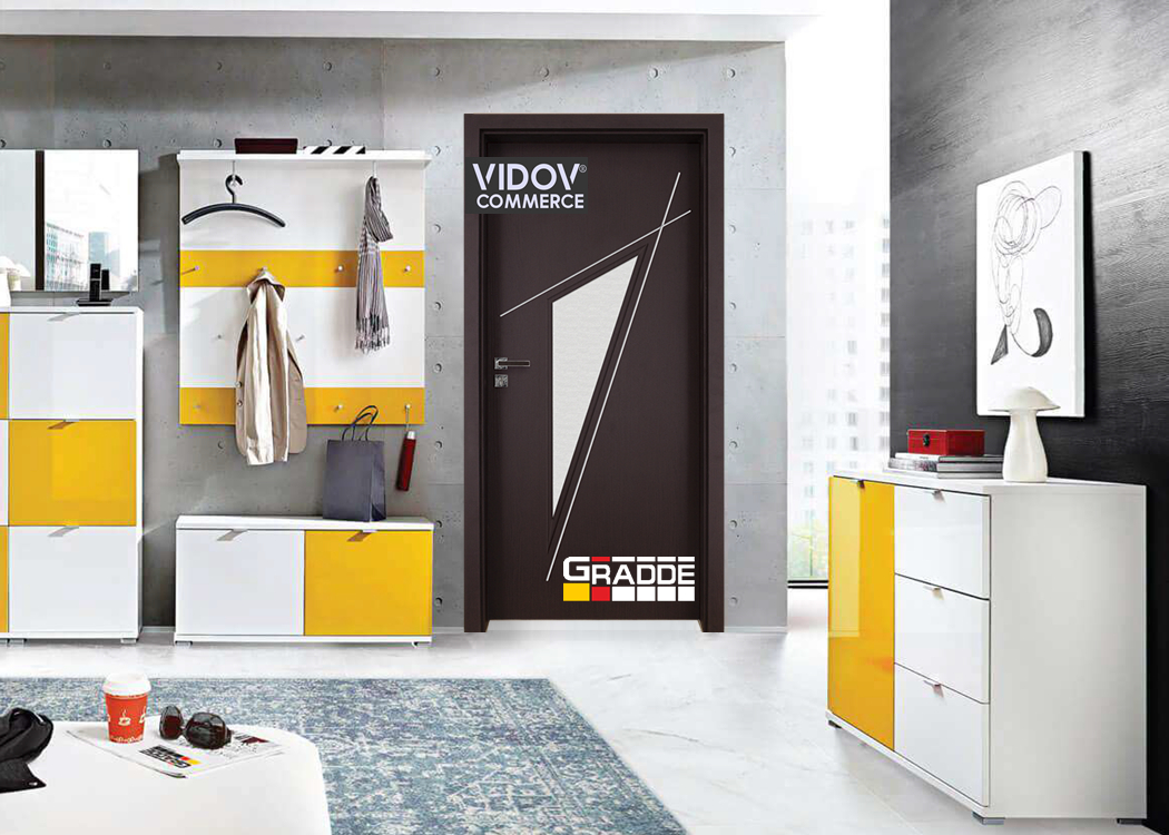 Интериорна врата Kristal Glas 4-2 Орех Рибейра - Vidov Commerce